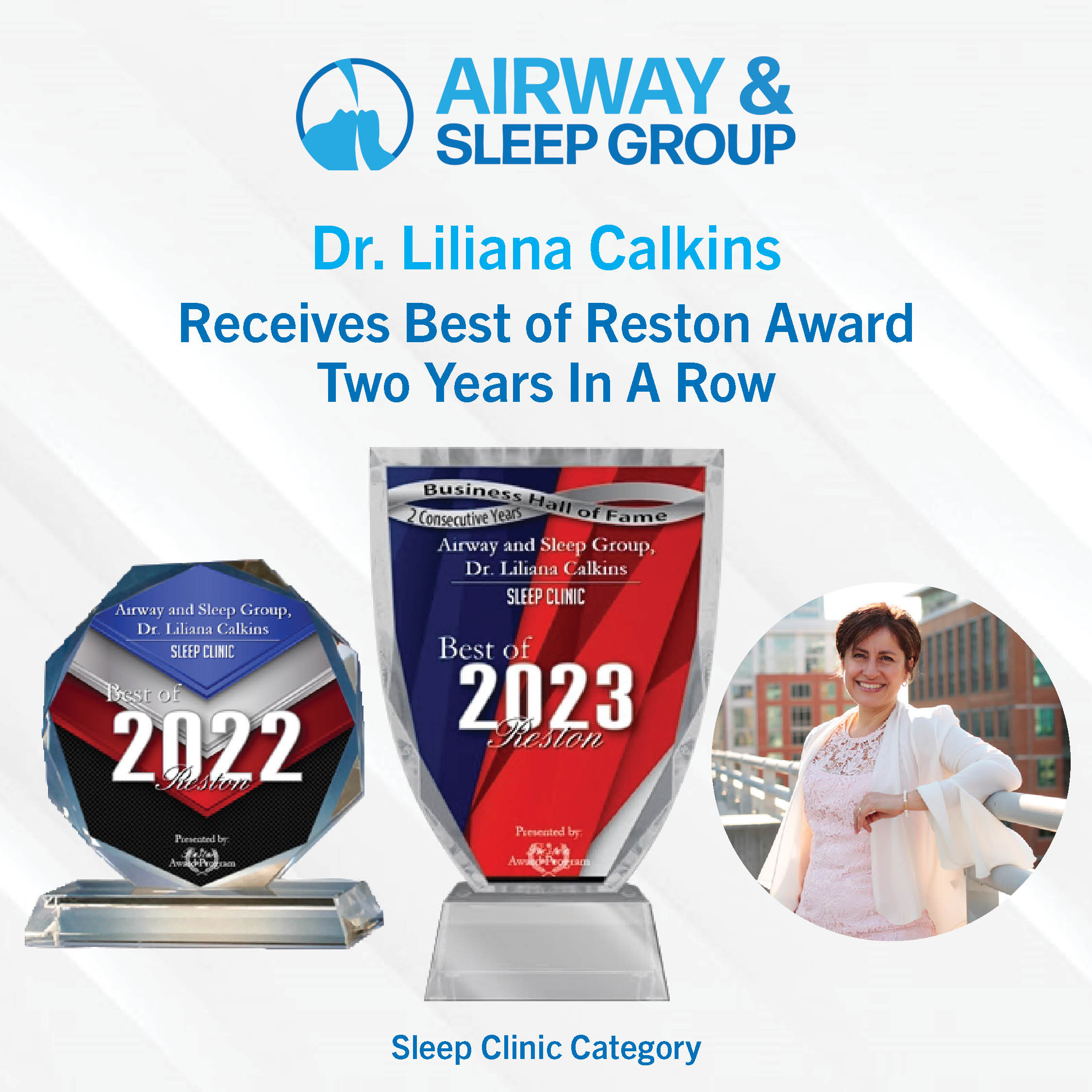 Dr. Calkins Honored in Best of Reston Awards